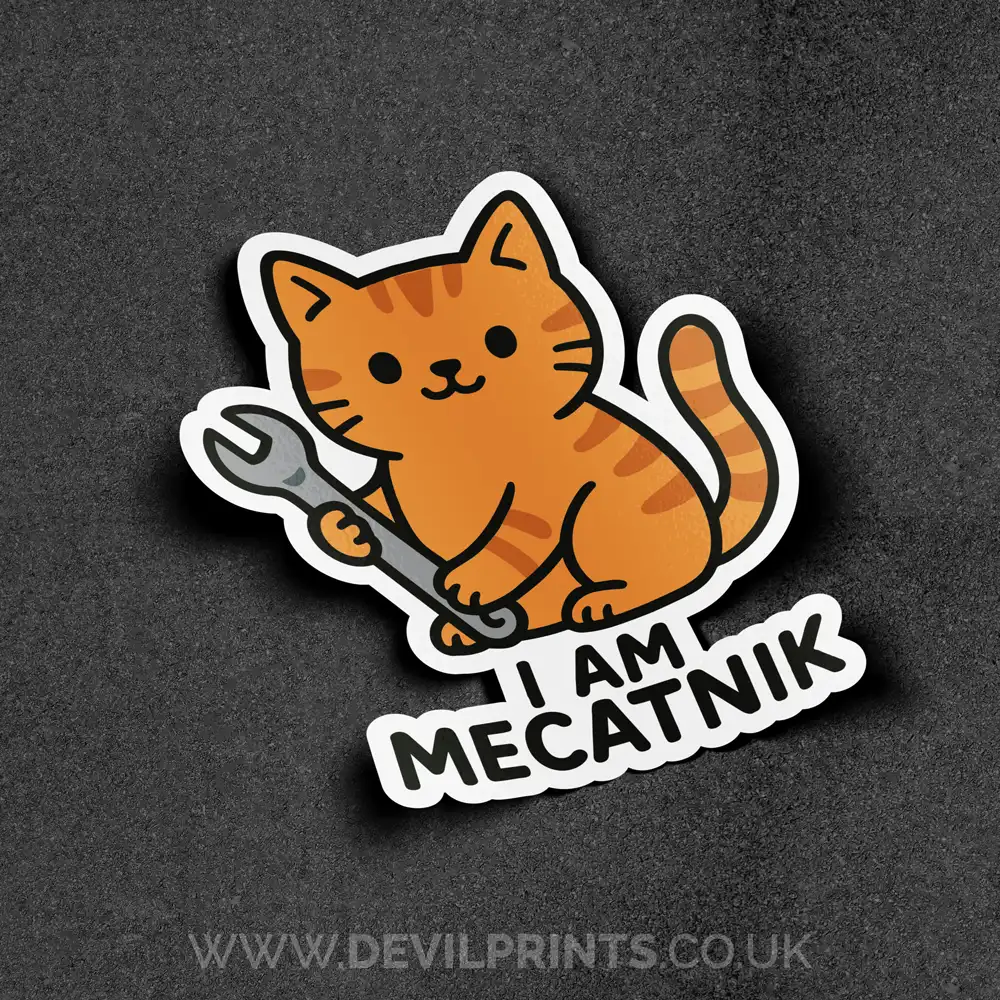 Mecatnik Cat Mechanic Sticker | Devil Prints UK